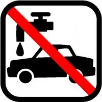 Bilvask forbudt 20x20 cm - Piktogrammer til bygninger og pladsen - EgeTryk